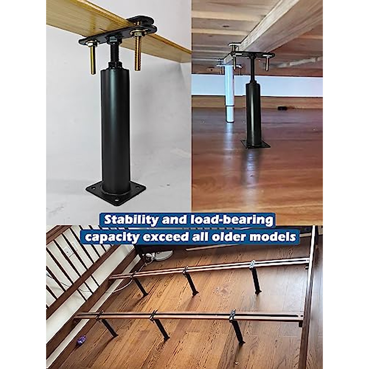 Metal Adjustable Height Bed Frame Center Support Leg Furniture Legs No Wobble for Bed Sofa Cabinet Couch Dresser Table Slat Base Heavy Duty DIY Replacement Parts Riser(7”-11”)