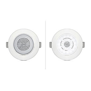 Pyle 4” Pair Flush Mount in-Wall in-Ceiling 2-Way Home Speaker System Built-in LED Lights Aluminum Housing Spring Clips Polypropylene Cone & Tweeter 2 Ch Amplifier 160 Watts (PDICLE4),White