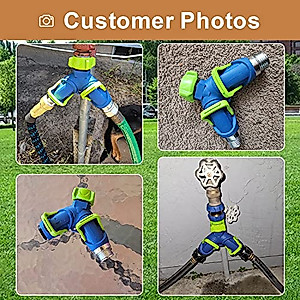 Hose Splitter 2 Way Heavy Duty, Garden Hose Splitter, Brass Y Hose Splitter with Thumb Control Valves, 3/4" Two Way Water Hose Splitter Faucet Splitter Shut Off Valve Hose Connector Adapter