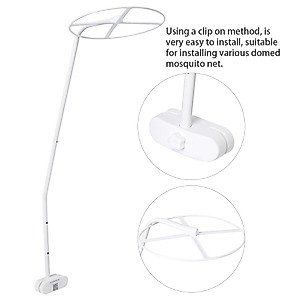 Mosquito Net Holder,Mosquito Net Stand Holder Set Adjustable Clip-On Crib Canopy Holder Rack Mosquito Net Accessories