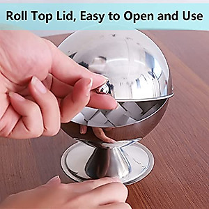 Newness Stainless Steel Multi-purpose Sugar Bowl with Roll Top for Home & Kitchen