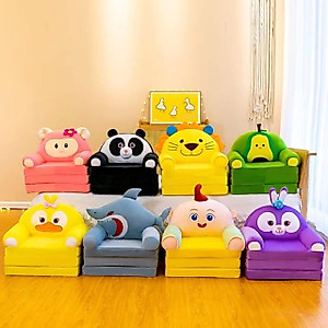 Three Layers of Folding Kids Sofa/Children Sofa/Lazy Sofa/Armchair Flip Open Plush Foldable Mini Sofa Softtoy Cute Cartoon Design Baby Seat Couch (Not Cover!with Liner Filler) (Avocado)