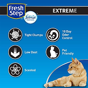 Fresh Step Extreme Mountain Spring Scented Clumping Cat Litter with The Power of Febreze, 42 lbs.