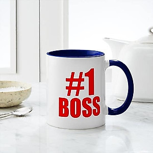 CafePress Number 1 Boss Mugs Ceramic Coffee Mug, Tea Cup 11 oz