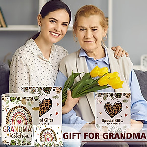 Rabbitable Gifts for Grandma Utensil Holder-Cooking Tools Mothers Day Grandma Gifts For Kitchen-Great Gifts for Grandma Modern Farmhouse Ceramic Utensil Crock with Non-slip mat for Christmas