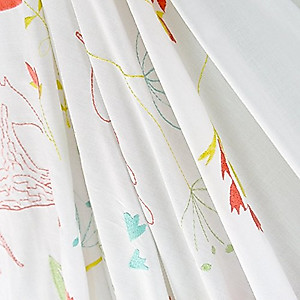 Merryfeel Shower Curtain,Fabric Embroidered Shower Curtain for Bathroom 180 x 190 cm (70"x74" Approx) White