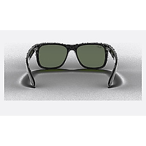 Ray Ban RB4165 JUSTIN 601/71 55M Black/Green Sunglasses For Men For Women
