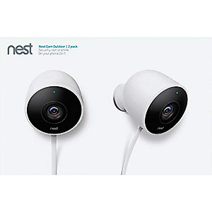 Google Nest Cam Outdoor 2-Pack - 1st Generation - Weatherproof Outdoor Camera - Surveillance Camera with Night Vision - Control with Your Phone