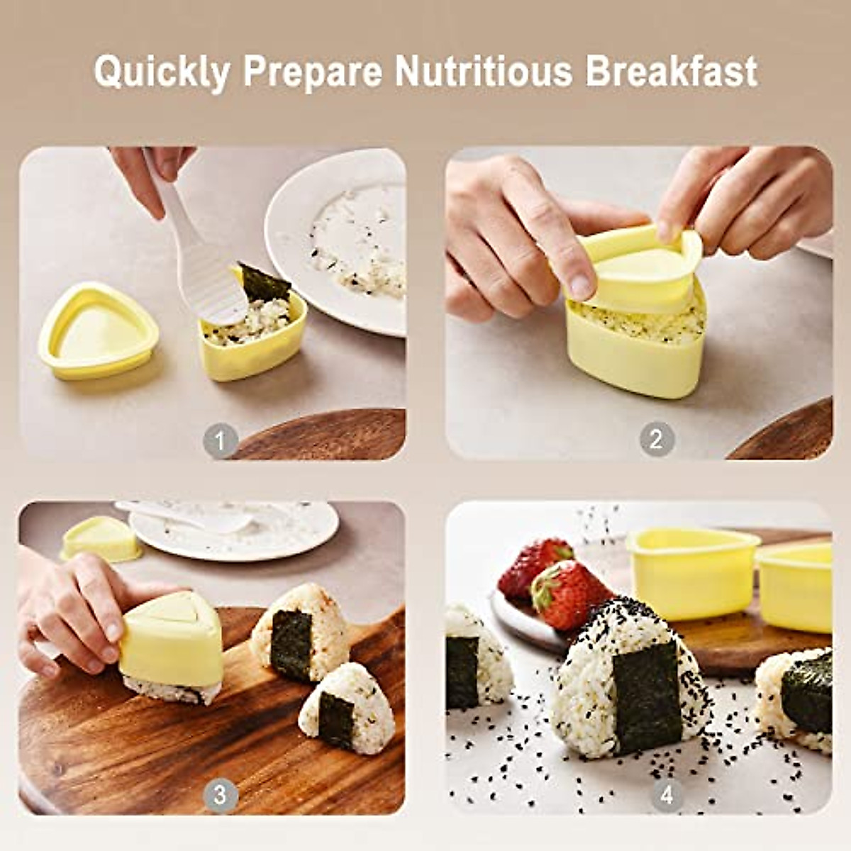 Spam Musubi Mold Rice Ball Maker Onigiri Kit - 7 Pcs Onigiri Mold Set with Luncheon Meat Cheese Egg Butter Cutter Slicer and Rice Paddle - Easy To Use Premium Quality Rice Mold Maker