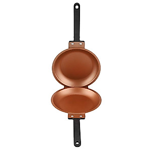 Pwshymi Double Side Frying Pan Non Stick Flip Egg Fried Egg Pancake Maker Double Frying Pan Household Kitchen Cookware