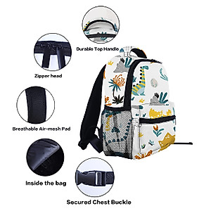 Toddler Dinosaur Backpack for Boys Girls, 12 Inches Ideal Dinosaur World Backpacks for Preschool Kindergarten Bookbag