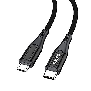 FEMORO USB C to Micro USB Cable, 3 Feet Micro USB to USB C Cable, 480Mbps OTG Braided Short Type C to Micro USB Cable, Compatible for MacBook Pro, Galaxy S22 S21 S10, Pixel 5 4 3 2, Kindle, LG, HTC