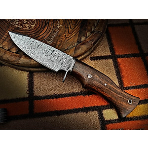 TR-1168 Custom Handmade Damascus Steel 10 Inches Tactical Knife - Perfect Grip Rose wood Handle