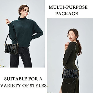Black Purse Female Shoulder Crossbody Bags Purses for Womens With Metal Chain Strap Cute Removable Strap Cinched Small