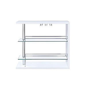 Coaster Home Furnishings Prescott Rectangular 2-Shelf Bar Unit Glossy White