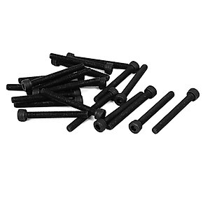 30pcs M4 x 35mm 12.9 Alloy Steel Bolt Cap Point Hex Socket Head Screws Black for Machine and Home Improvement
