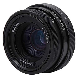 25Mm F1.8 Lens, CCTV C Mount Wide Angle Lens, 2.36 * 2.36 * 1.26 Black for Sony Nex Camera Indoor(Black)