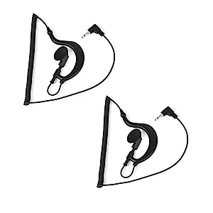 UAYESOK Police Listen Only Ear Hook Earpiece 3.5mm Plug G Shape Surveillance Headset for Radio Speaker Mic,Shoulder Mic(2 Pack)