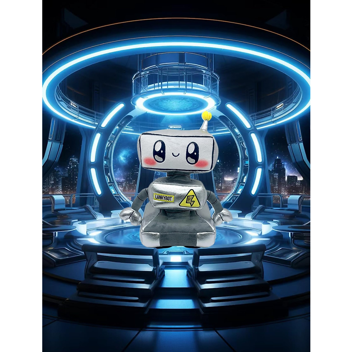 YAUYUOO 15.7inch，Robot Plush Foxy and Boxy Plush Toy, Plush Toy Box (Black)!