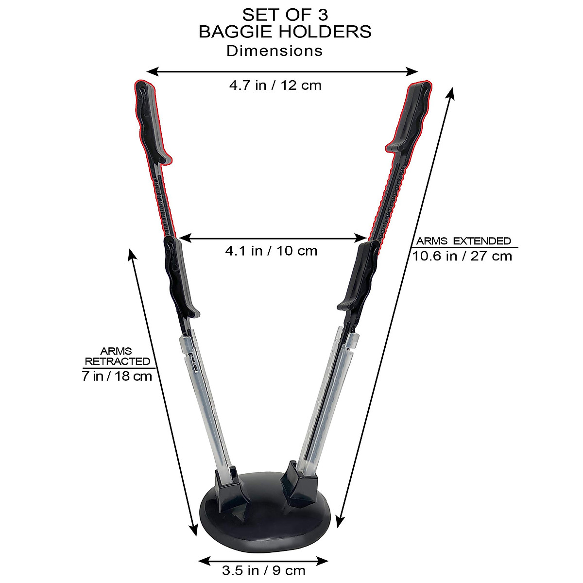 3 Pack Baggy Rack Holder for Meal Prep Bag, Compatible Ziplock Bag Storage Organizer, Hands Free Adjustable Food Prep Baggie Holder Stand, Reusable Sandwich Bags Freezer Bag Holder (Black White Gray)