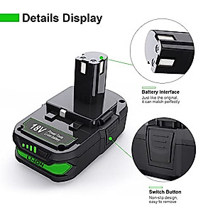 Bonadget 2Pack 18V 3.5Ah Replacement for Ryobi 18V Lithium Battery One Plus P102 P103 P104 P105 P107 P108 P109 Cordless Tools