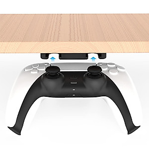 CKXIN Controller Table Stand for PS5 PS4 Controller Playstation 5 Playstation 4 Under Desk Mount Controller Holder Table Organizer and Desk Management (2-Pack) Black