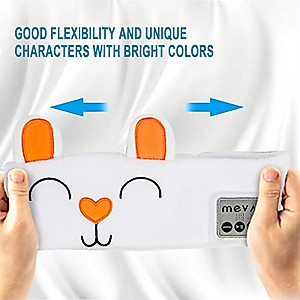 Olyre Over Ear Headband Headphones Cartoon Kids Headsets Comfort Sleeping Aid Volume Limited with Thin Speakers & Super Soft Stretchy Headband – White Rabbit