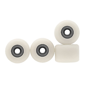 Teak Tuning Apex 61D Urethane Fingerboard Wheels - Mini Shorty Shape, 6.6mm Diameter - ABEC-9 Stealth Bearings - Made in The USA - Cream Colorway