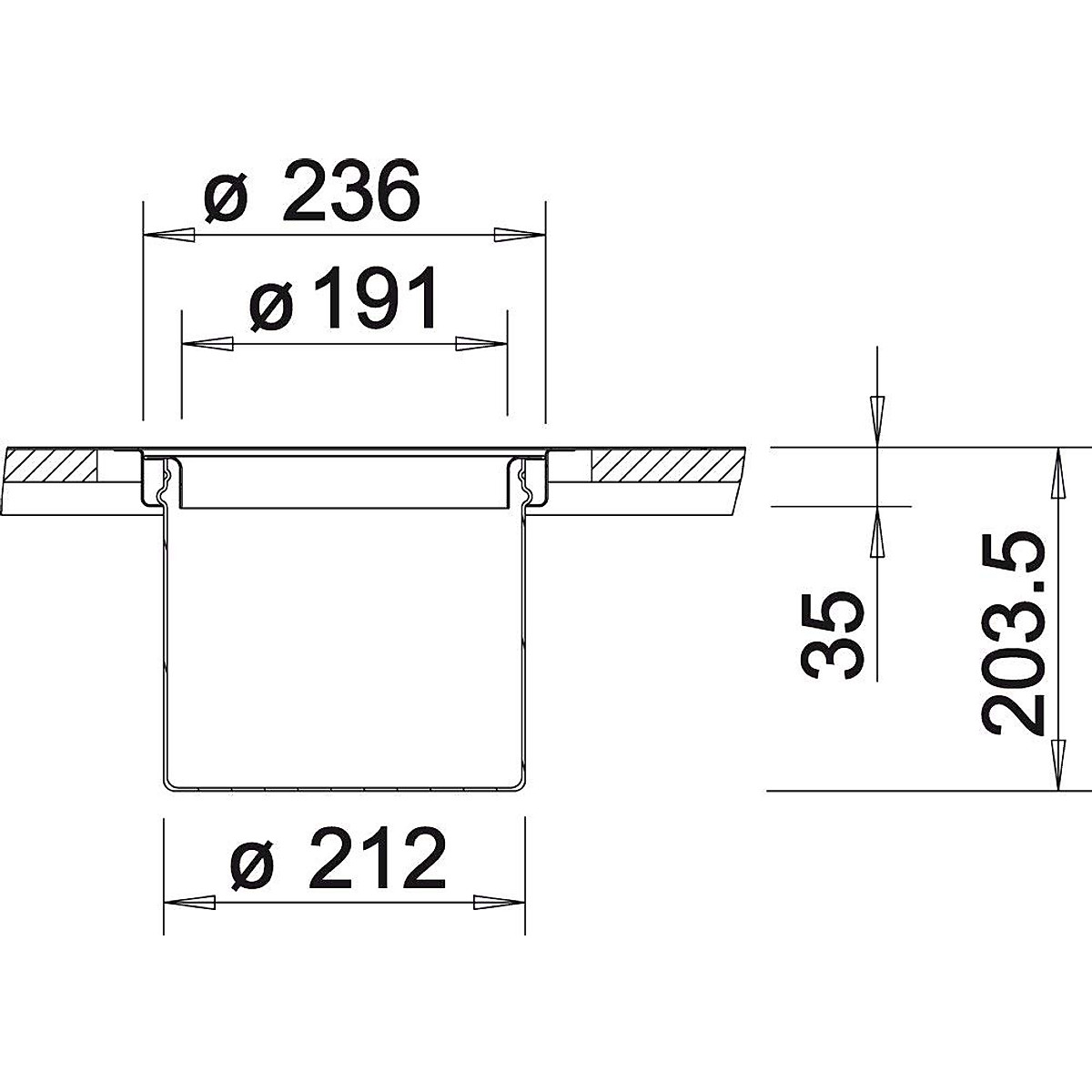 BLANCO Solon-IF Waste System, 290 x 290 x 215 mm, Stainless Steel