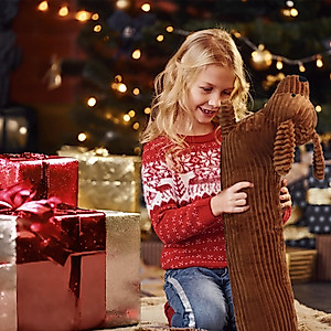 Enhopty 43” Giant Dachshund Dog Plush Pillow Puppy Wolf Stuffed Animal Plushie Hugging Long Body Throw Sleeping Pillow for Kids Christmas(43inch, Dachshund)