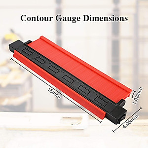 Holulo 15inch Contour Gauge with Adjustable Lock,Contour Duplication Gauge Profile Tool,Precisely Copy Irregular Shape Duplicator for DIY Handyman, Construction,Corners