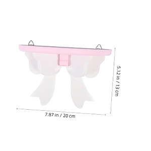 TOVINANNA Wood Floating Shelf, Cute Wooden Bow Tie Rack for Wall, 7.9" Folating Storage Shelves Kawaii Princess Room Decor for Bedroom, Office