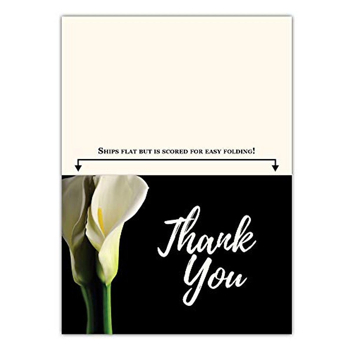 MPC Brands Customized Personalized Funeral Bereavement Thank You Cards With Envelopes - Set of 50 (Custom Lily)