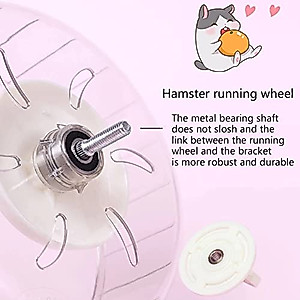 Super-Silent Hamster Exercise Wheels, Quiet Spinner Hamster Running Wheels with Metal Stand Quiet Spinner Plastic Running Wheel for Dwarf Syrian Hamster Gerbils Or Other Small Animals (10.6IN (27CM))