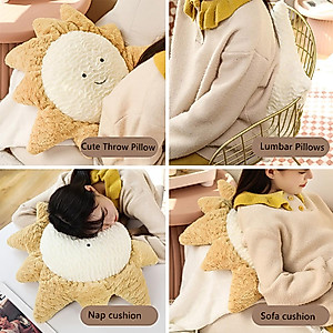 Sun Plush Pillow |Home Decor Soft Cushion |15inch Creative Sun and Star Moon Shape Plush Toys|for Children's Room Decoration or Birthday Gifts for Children and Girls (Sun)