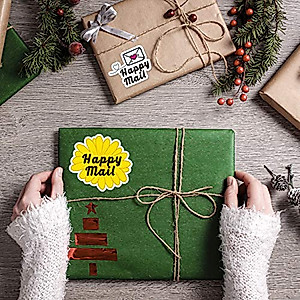 Happy Mail Stickers, Daisy Flowers Small Business Sticker,Cute Happy Mail Packaging for Small Business Packaging Sticker,500 PCS