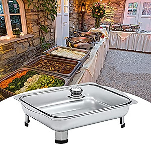 Gazechimp Chafing Dish Buffet Dish Tray Food Plate Easy to Clean Rectangular Serving Tray Stainless Steel Chafer for Catering Events Birthday Holidays, arc
