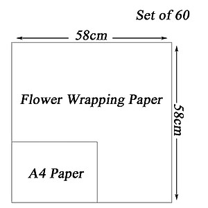 DecorGarden 60 Sheets Gold Edge Fresh Flower Wrapping Paper, Waterproof Flower Bouquet Wrapping Paper, DIY Crafts, Gift Packaging, 22.8 * 22.8 Inches, (Champagne, 60PCS)