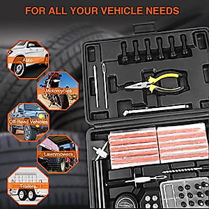 AUTOWN Tire Repair Kit, 102 Pcs Heavy Duty Tire Plug Kit for Car, Universal Tire Patch kit to Fix Punctures and Plug Flats, tire Repair Plugs Truck, RV, ATV, Tractor, Trailer