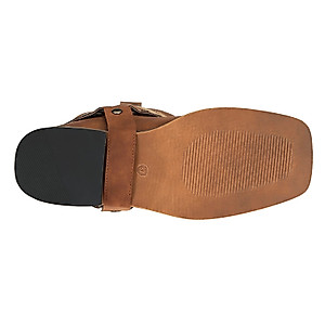 SheSole Womens Square Toe Cowgirl Cowboy Boots Wide Calf Fashion Western Shoes Brown US 8