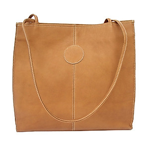 Piel Leather Medium Market Bag, Saddle, One Size
