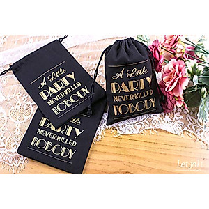 Hangover Kit Bags Portable Key Bag Gifts Bag Avoid Hangover Favor Bag Bachelor Party Wedding Gifts for 21st Birthday Pirate Themed Party Bridal Shower 5x7 Inches, Black Set 10