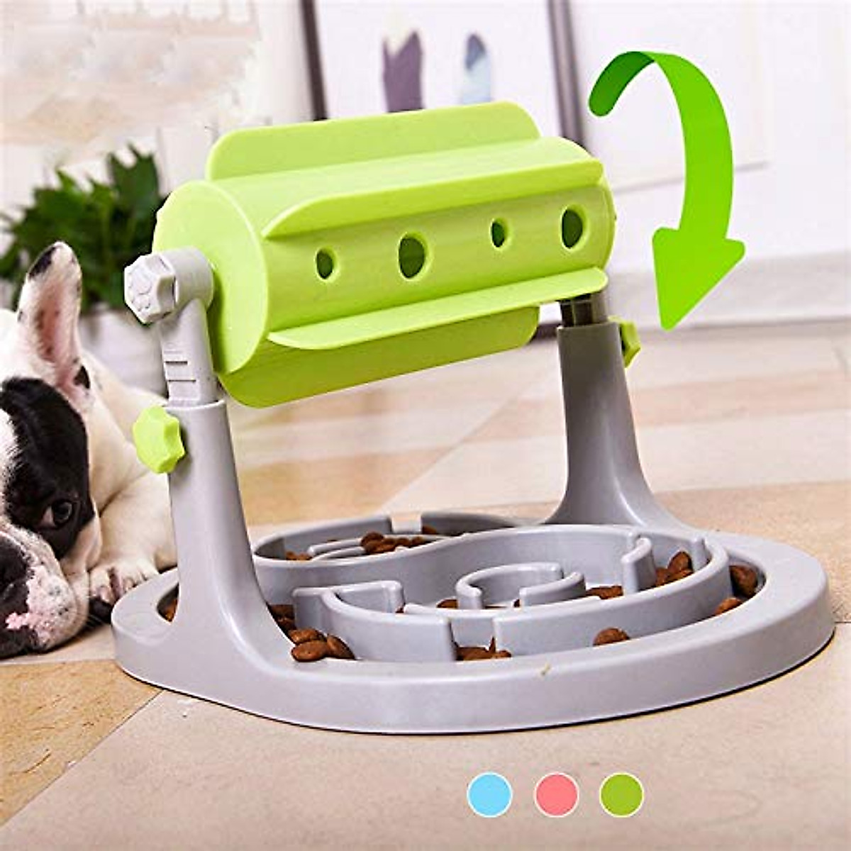 FUUIE Bowls for Food and Water SUPREPET Interactive Pet Dog Cat Food Bowl Puppy Feeder Puzzle Toy Slow Feeder for Dog Kitten Cat IQ Training Automatic Feeders (Color : Blue)