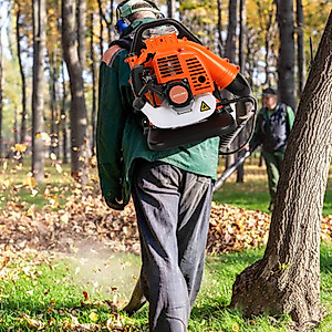 Gas Leaf Blower - 52CC 550CFM 2 Stroke Gas Powered Backpack Leaf Blower, Powerful Back Pack Blowers Gasoline Grass Blower with Air-Cooled for Dust, Snow Debris, Lawn Care