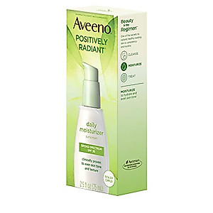 Aveeno Positively Radiant Daily Face Moisturizer Broad Spectrum SPF 30, 2.3 Fl. Oz. (Pack of 3)