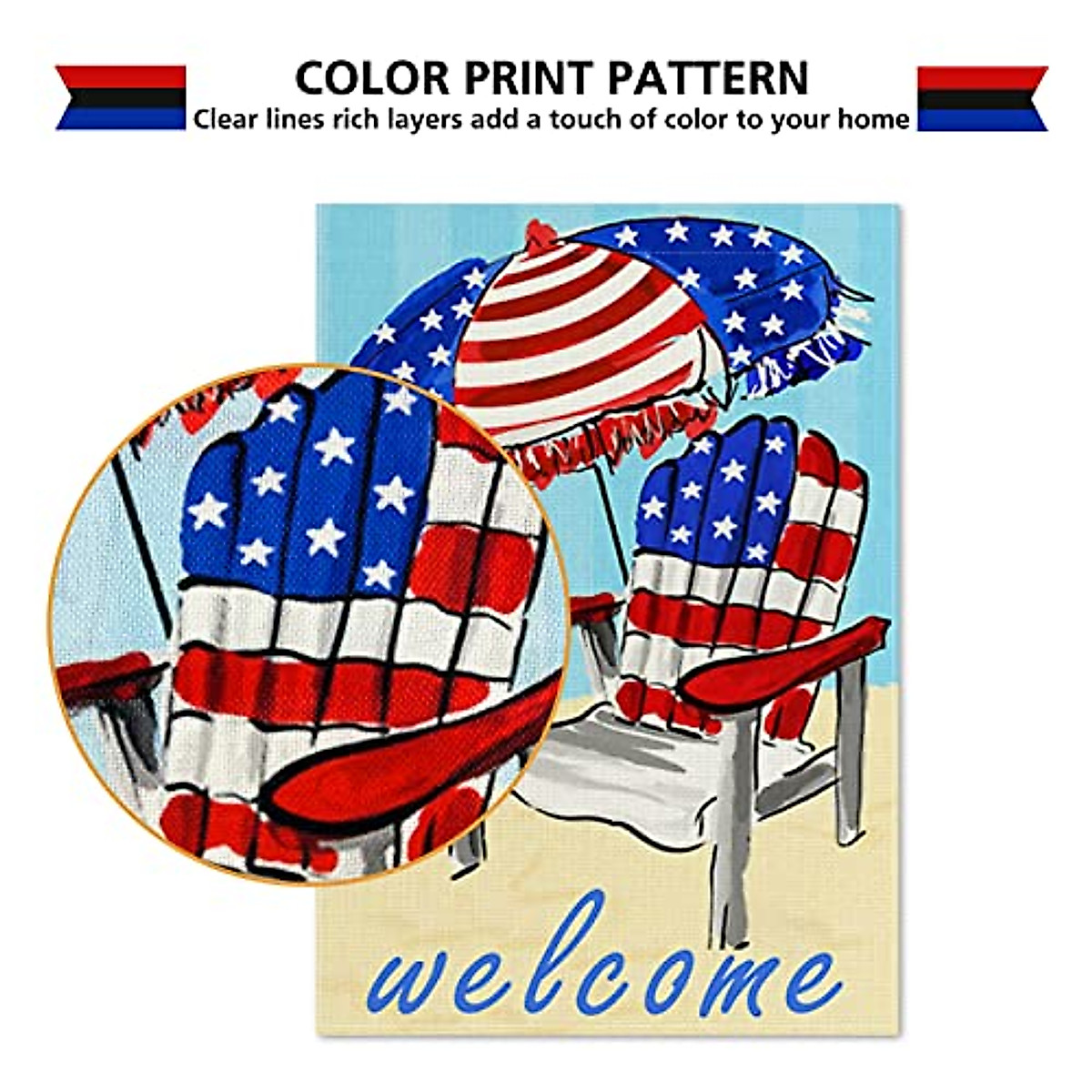 WORGATE Garden Flags for Independence Day, Small Yard Flag for Holiday Outdoor Decorations, Summer Yard Banners for Outside, Funny, Welcome, Double Sided,12 X 18 Inch (Welcome)