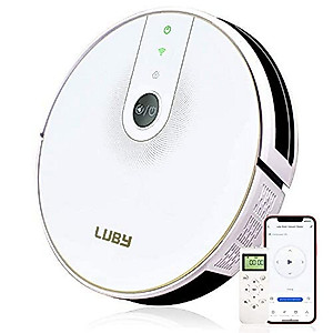 Luby HI5 Robotic Vacuums, 12.59 x 12.59 x 3.14 inches, Blue