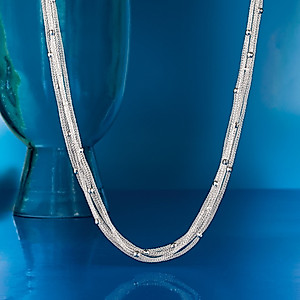 Ross-Simons Italian Sterling Silver Multi-Strand Mesh Necklace. 17 inches