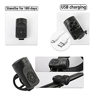 Zcargel Electric Bike Horn, 120Db Bike Horn with 4 Sound Modes Loud Electric Bicycle Bell USB Rechargeable Horn Bike Charging Horn for Mountain Bike/Road Bikes Super Loud