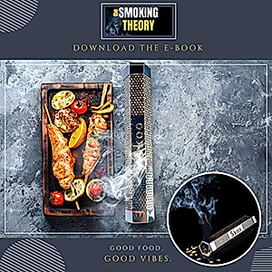 Skoo Pellet Smoker - BBQ Hexagonal Smoking Tube + Brush + Hook + Free EBook + Digital User Guide - 5 Hours of Billowing Smoke - For Electric, Gas, Charcoal Grills or Smokers